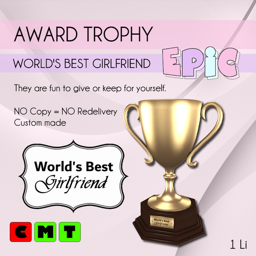 Second Life Marketplace - [EPIC Award] World's Best Girlfriend (Packed)